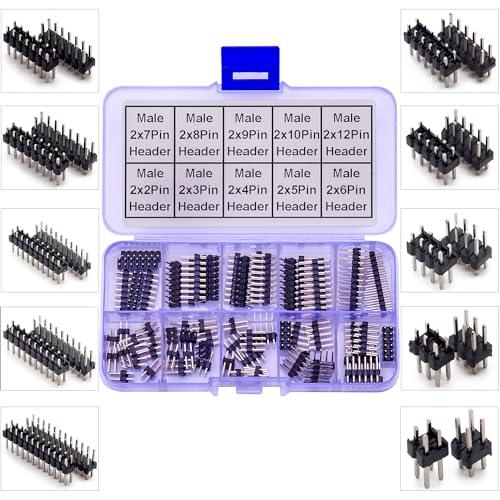2.54mm Male Pin Header Dual Row DIP Connector Kit – Keszoox