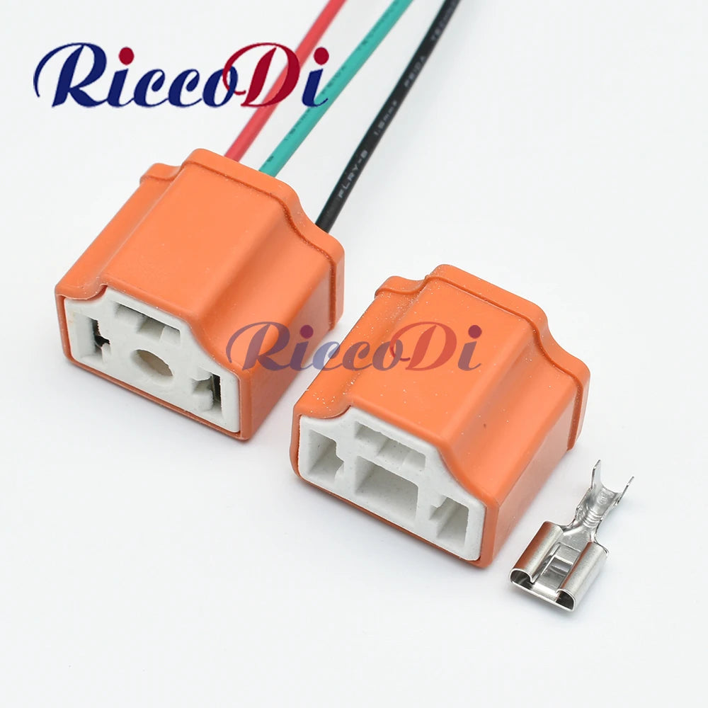 3 Pin 7.8 Series H4 Car Light Bulb Plug Ceramic High Temperature Resis ...