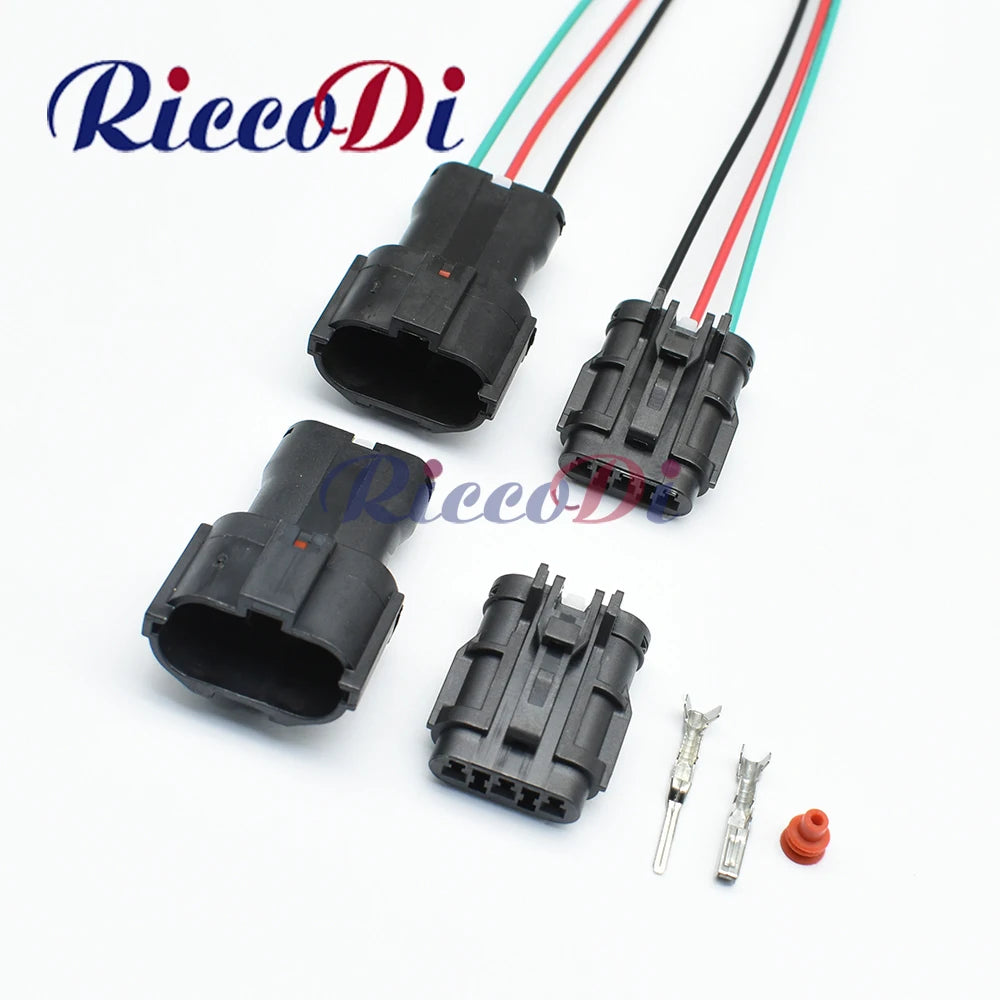 Black 3-Pin Waterproof Automotive Wire Connector Adapter MG640329-5 MG ...