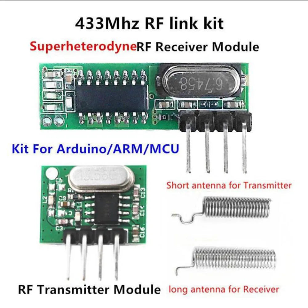 433 Mhz Superheterodyne RF Receiver And Transmitter Module Remote Cont ...