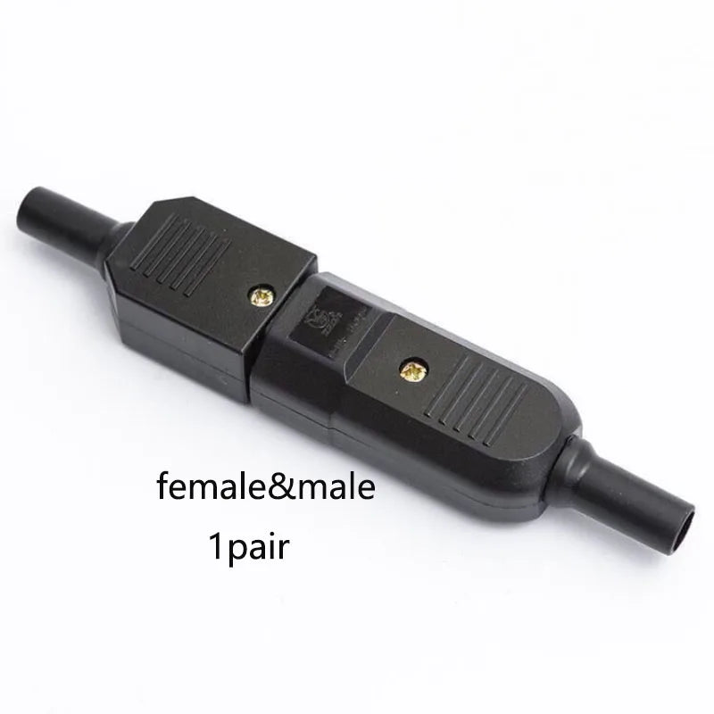 IEC Straight Cable Plug Connector C13 C14 10A 250V Black Rewirable Mal ...