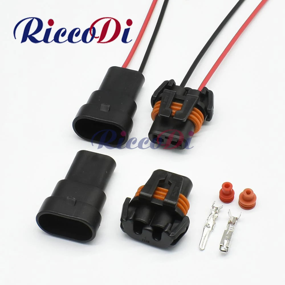 2 Pin Way Automotive Waterproof AC Power Connector Wiring Harness Plug ...