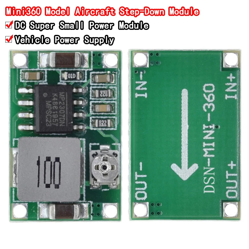 Mini360 DC-DC Buck Converter 2A 1V-17V Adjustable Step-Down 2pcs | Keszoox