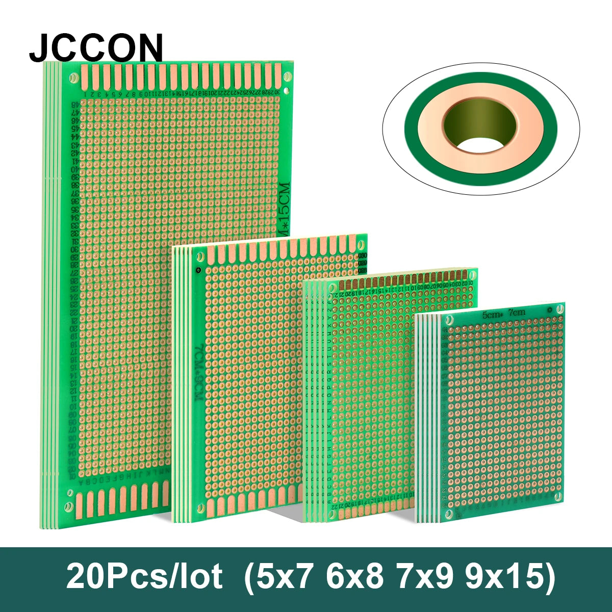 PCB Prototype Board Set 5x7, 6x8, 7x9, 9x15cm Universal DIY Single-Hol ...
